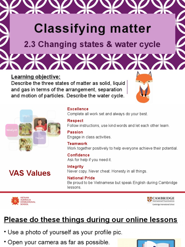 2.3 Changing States & Water Cycle | PDF | Evaporation | Temperature