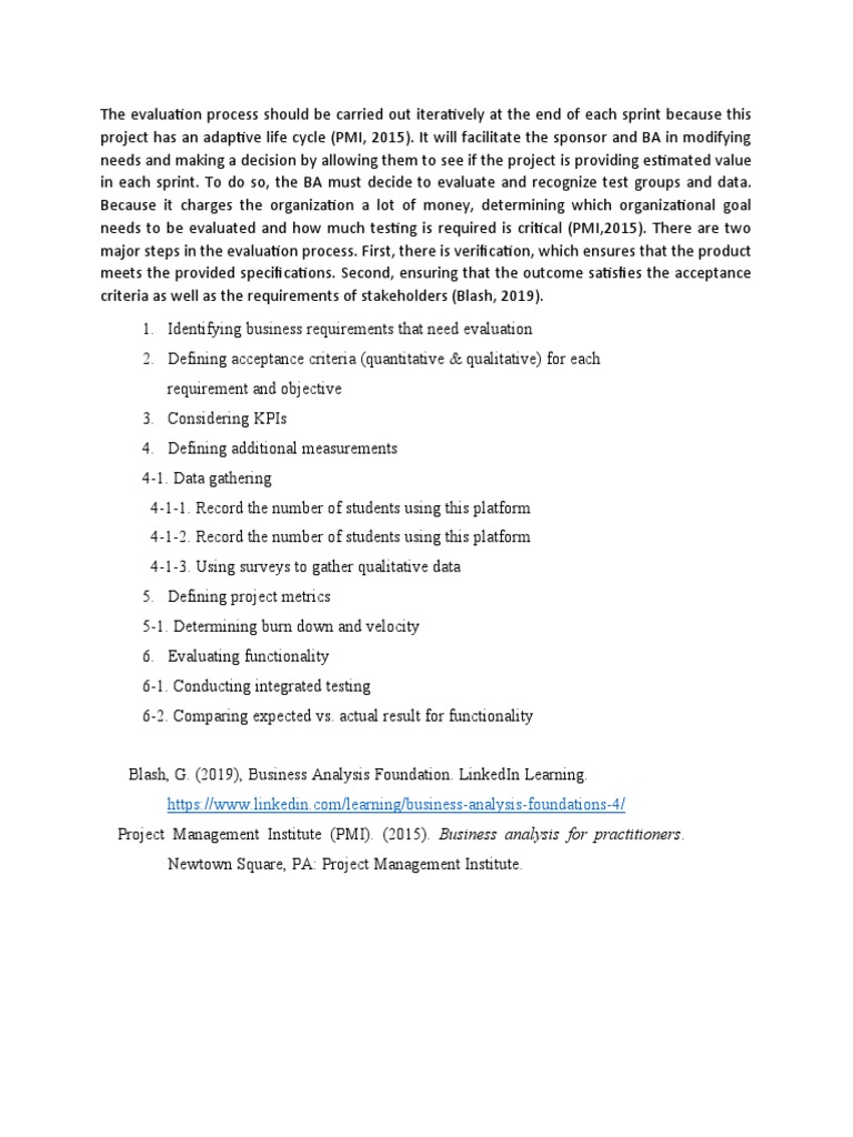 Solution Evaluation Plan | PDF