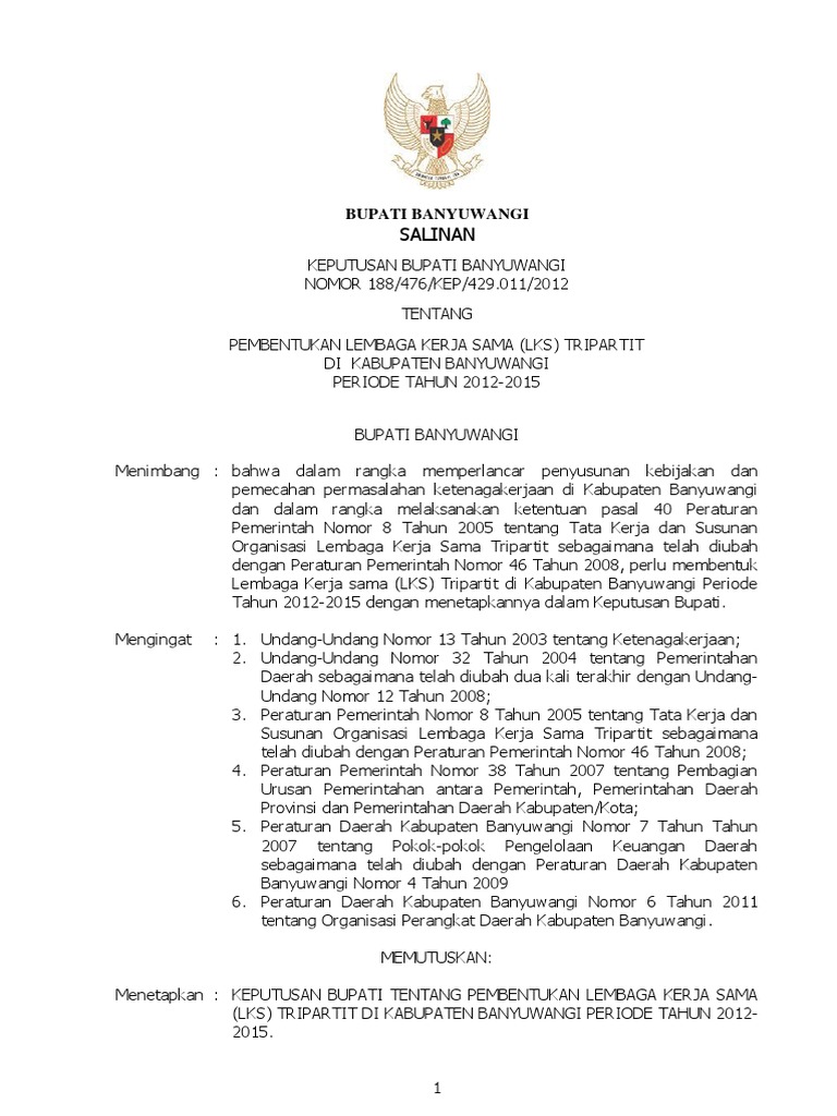 Contoh SK LKS TRIPARTIT | PDF