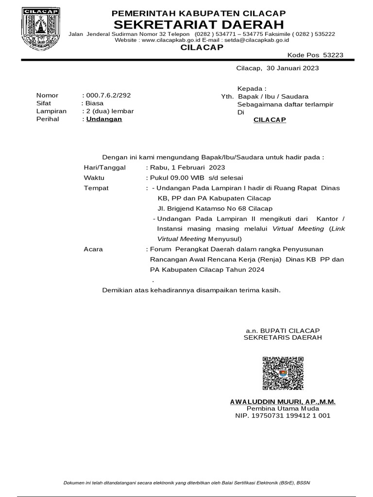 Surat Undangan Forum Perangkat Daerah | PDF
