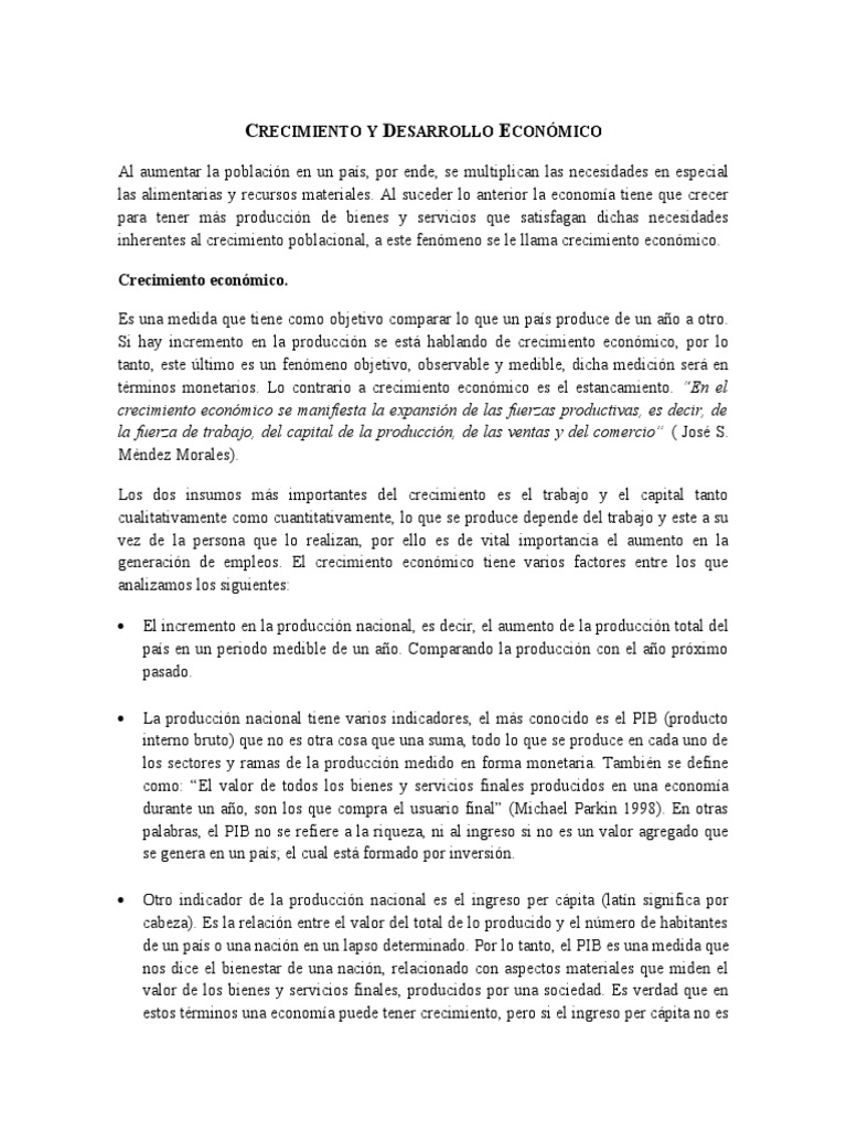 Crecimiento y Desarrollo Económico 2 | PDF | Desarrollo economico ...