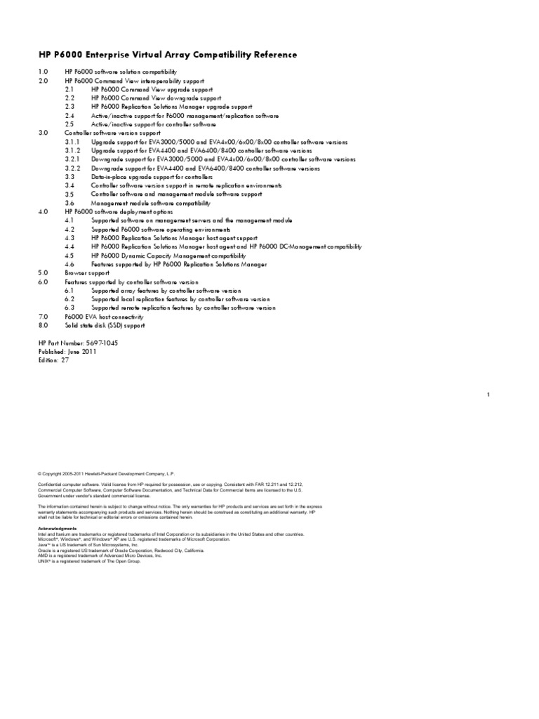 HP P6000 EVA Compatibility Reference | PDF | Operating System | Windows ...