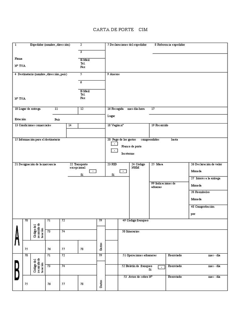 Carta de Porte Cim | PDF