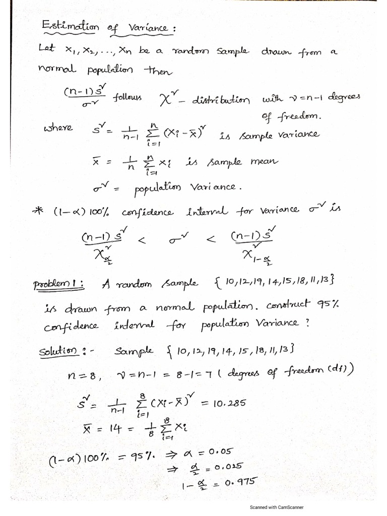 Estimation of Variancestesting Hypothesis of One Variance - PR | PDF