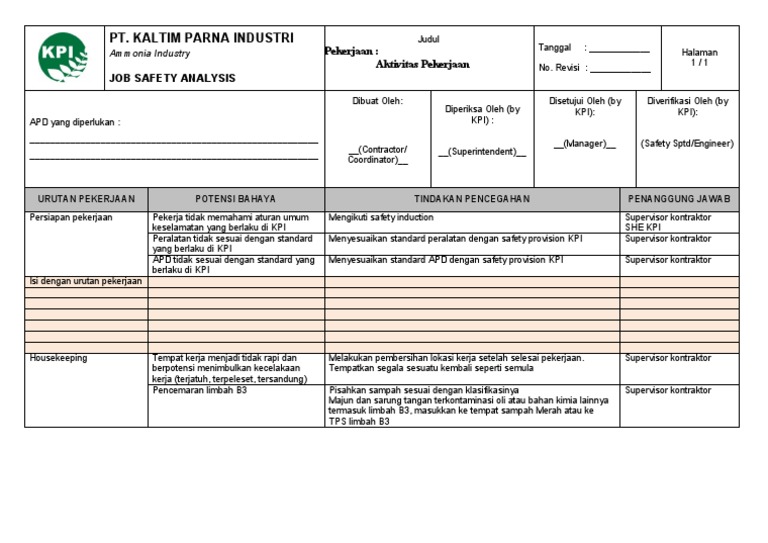 0005 - LAMPIRAN - 4 JSA Form | PDF