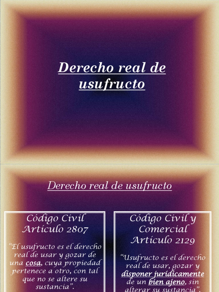 USUFRUCTO | PDF | Voluntad y testamento | Propiedad