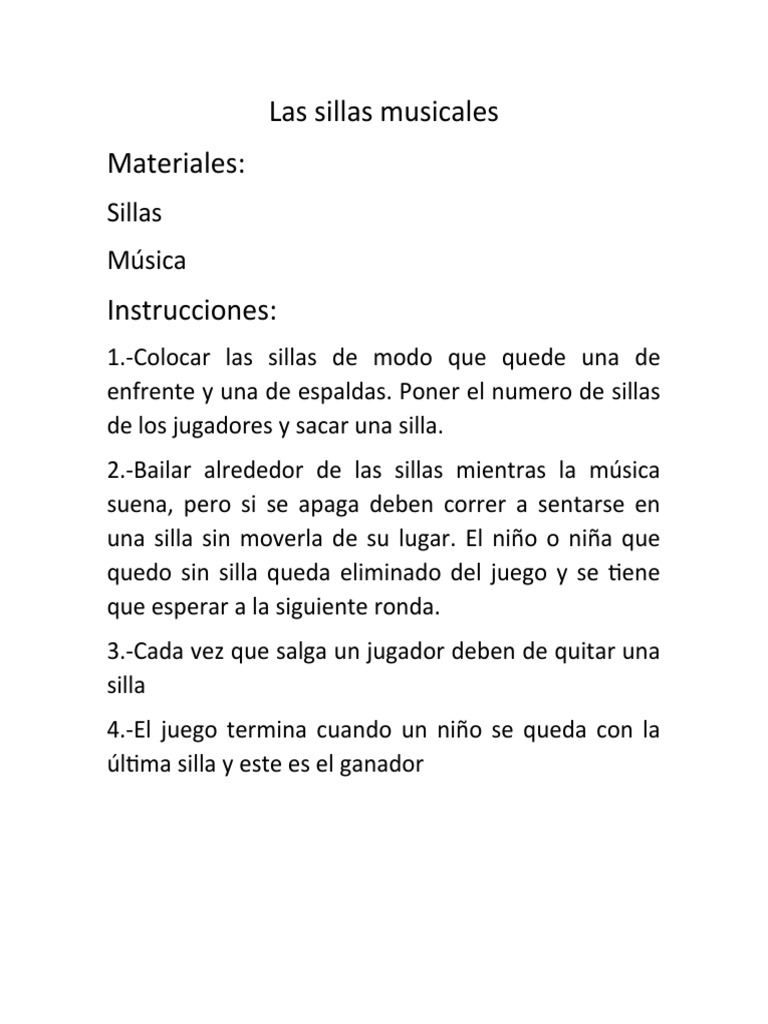 Las Sillas Musicales | PDF