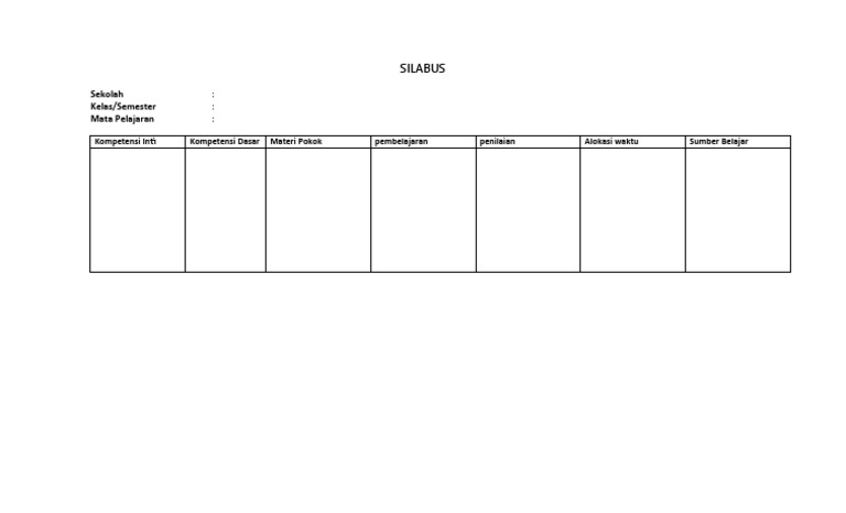 1.a. Contoh Format Silabus k13 | PDF