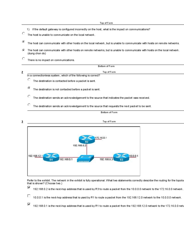 Top of Form | PDF | Router (Computing) | Computer Network
