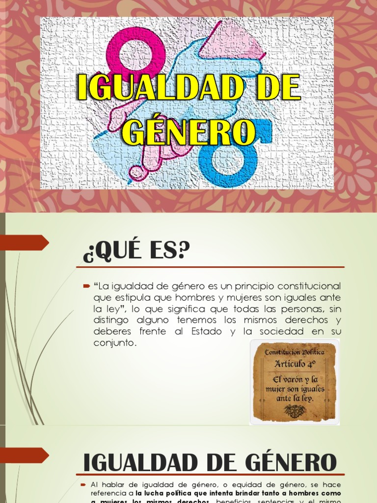 Igualdad de Género | PDF | Estudios de género | Igualdad de género