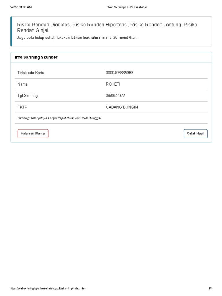 Web Skrining BPJS Kesehatan | PDF