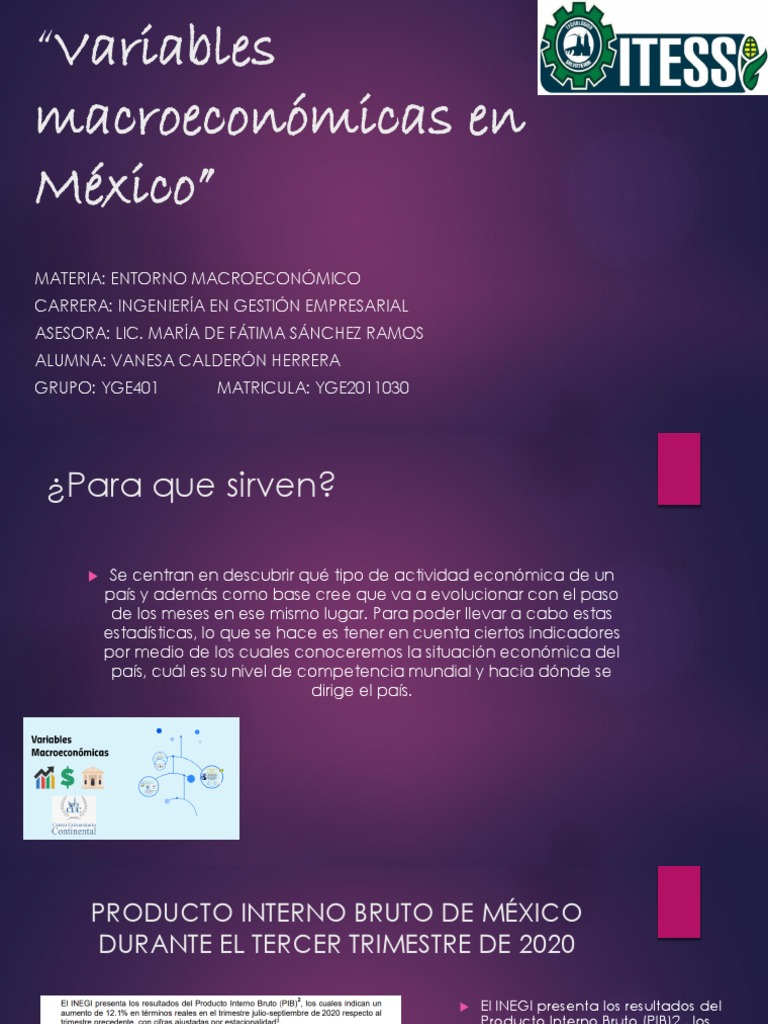 Variables Macroeconómicas En México Pdf Costo De La Vida Inflación