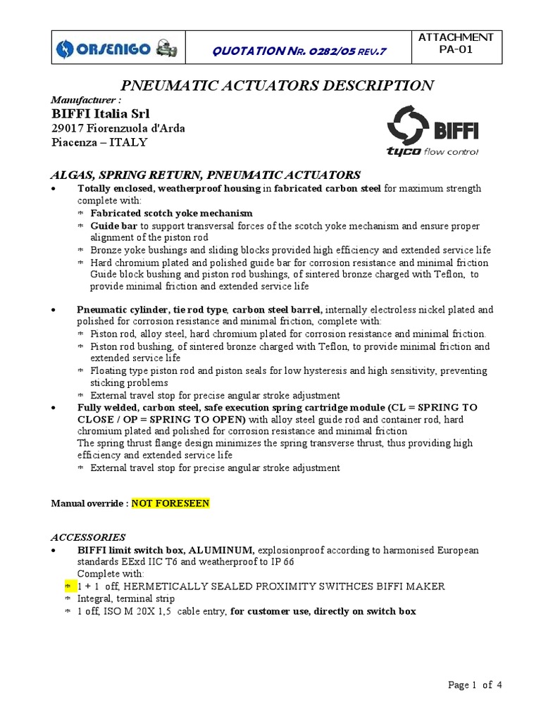 Att PA 01 | PDF | Valve | Manufactured Goods