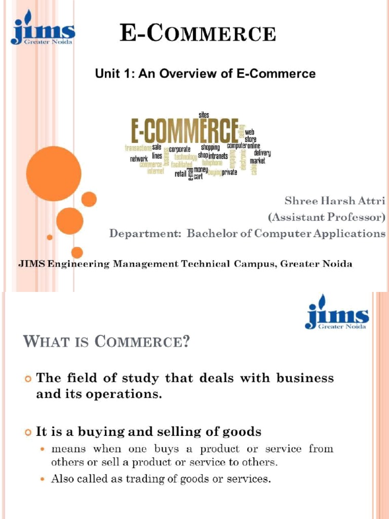 Unit 1 E Commerce Trade Cycle Types of e Commerce | PDF