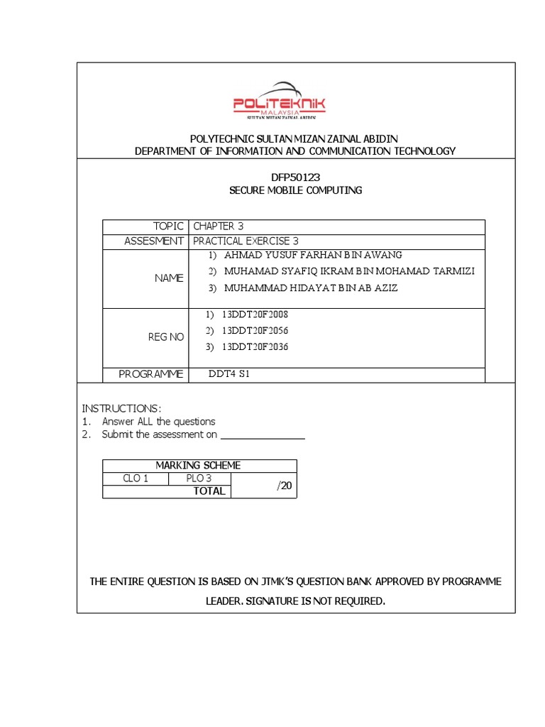 Practical Exercise 3 - Rubric | PDF | Malware | Information Technology