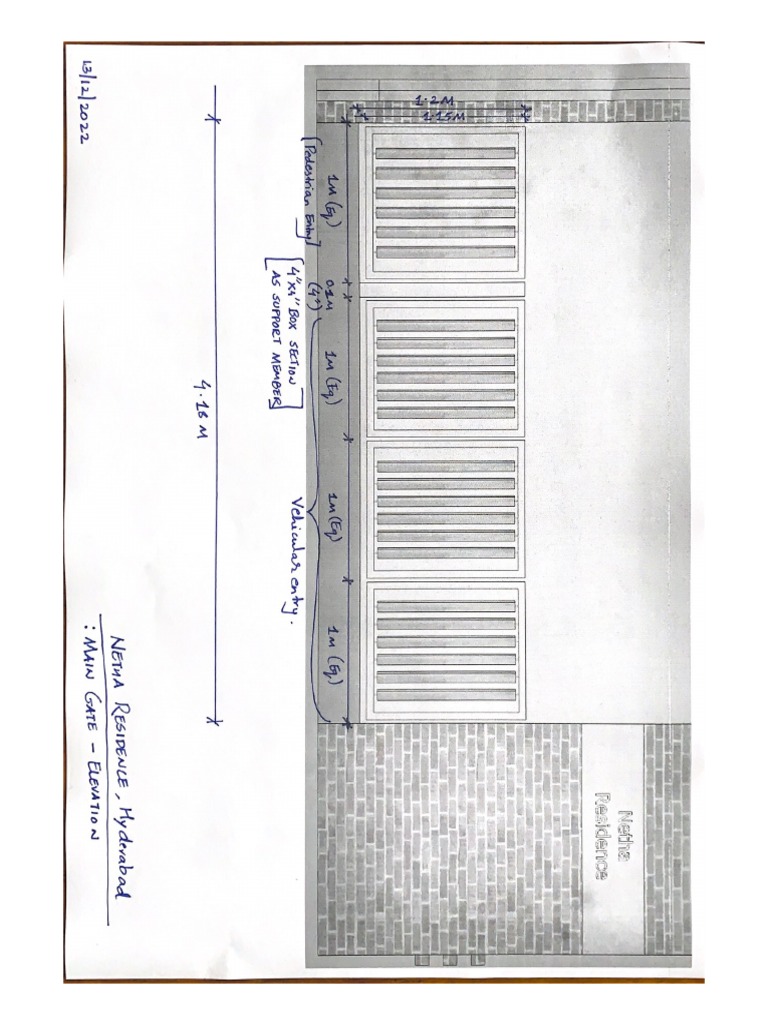 Main Gate - Front Elevation & Details - For Construction - 13-12-2022 | PDF