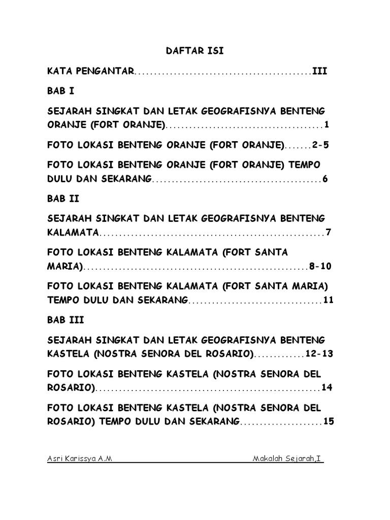 Makalah... Benteng Oranje, Benteng Kalamata Dan Benteng Kastela Atau ...