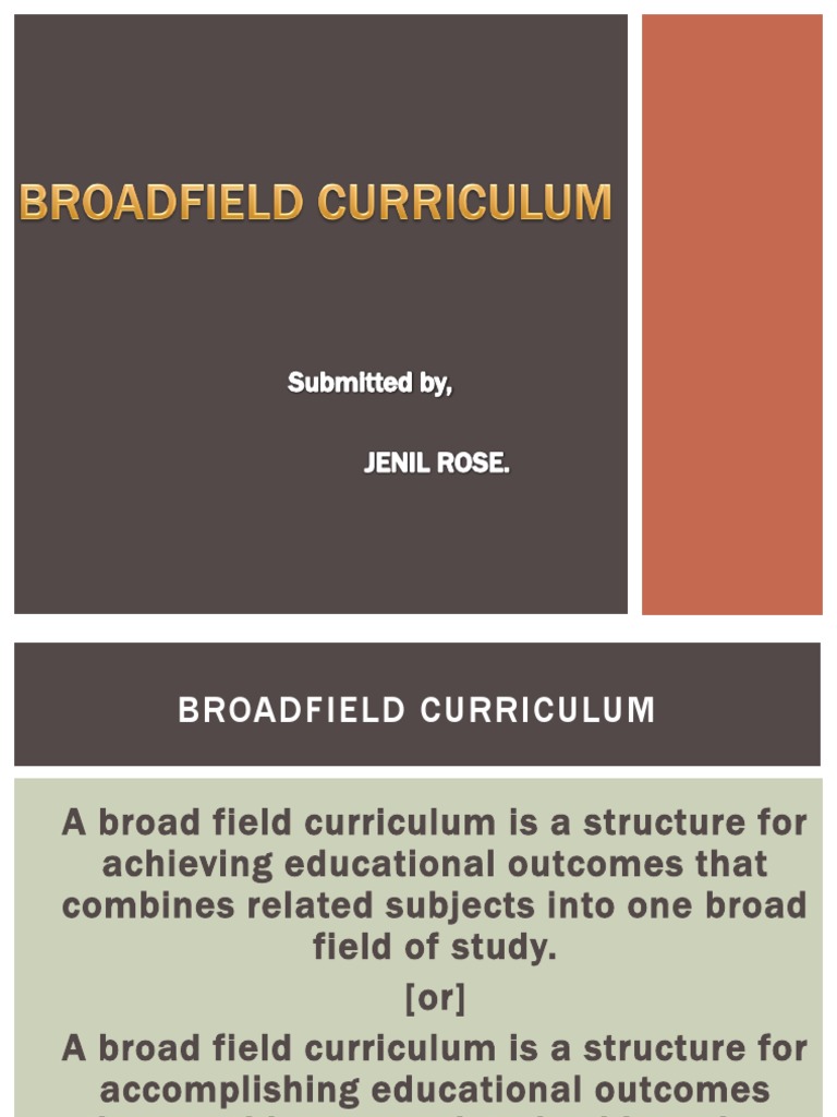 Broad Field Curriculum | Download Free PDF | Curriculum | Learning