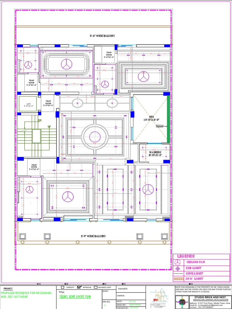 Sector 13 101 Ceiling Light Layout Plan | PDF