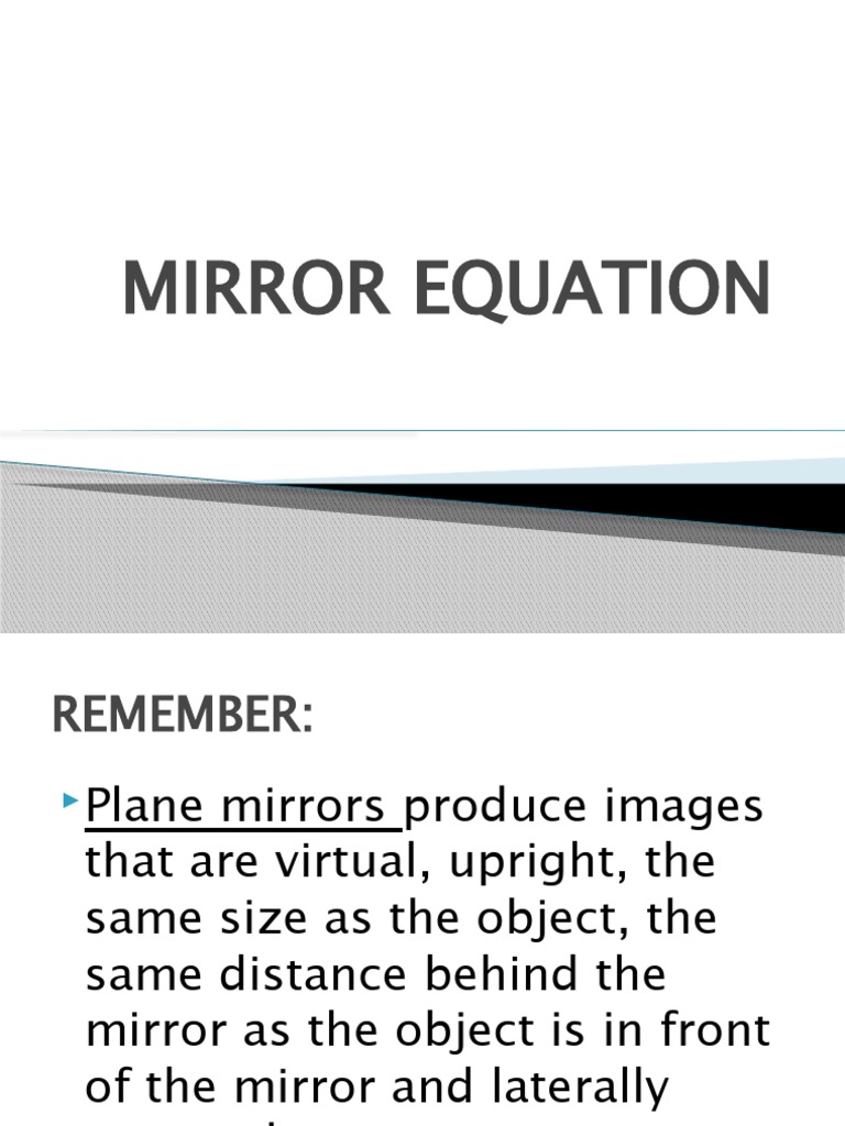 Quarter 2-Mirror Equation | PDF