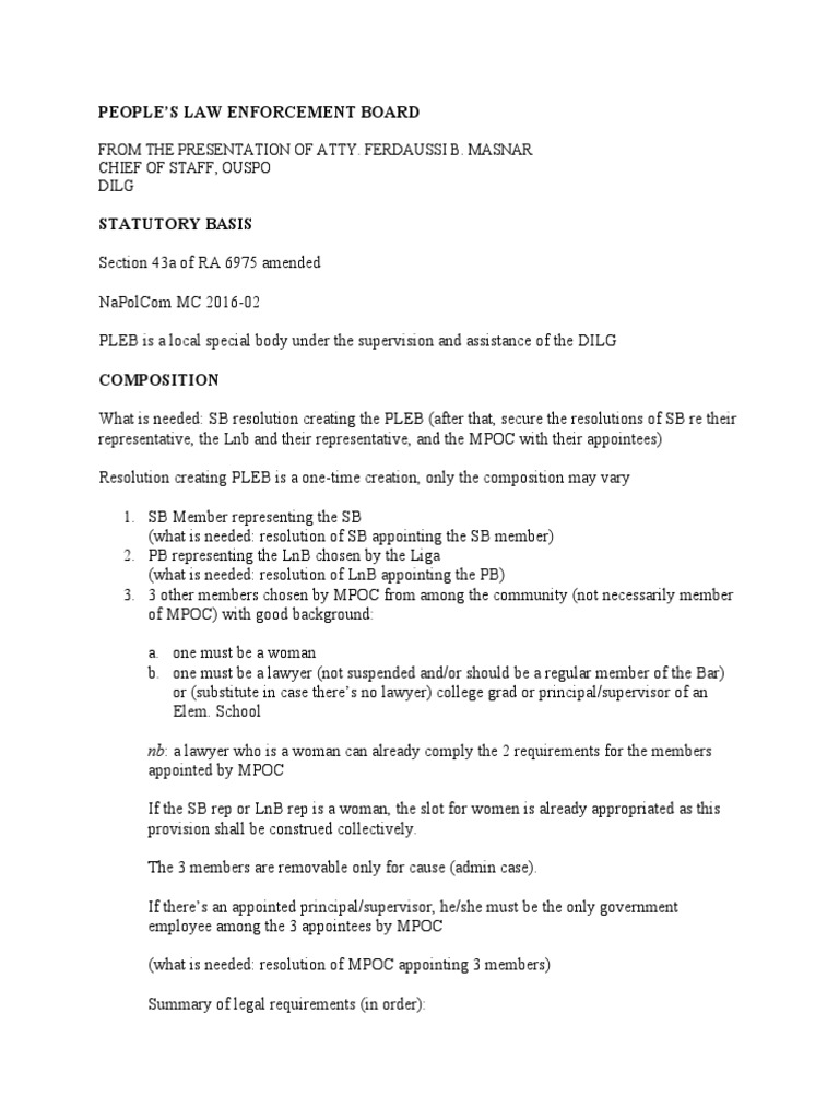 PLEB Primer | PDF | Government | Justice