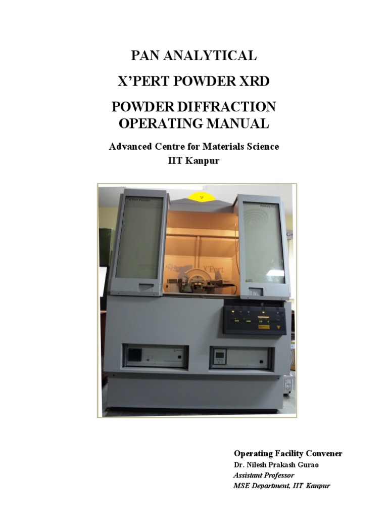 Pan Analytical XRD - Sop | PDF | X Ray Crystallography | Optics