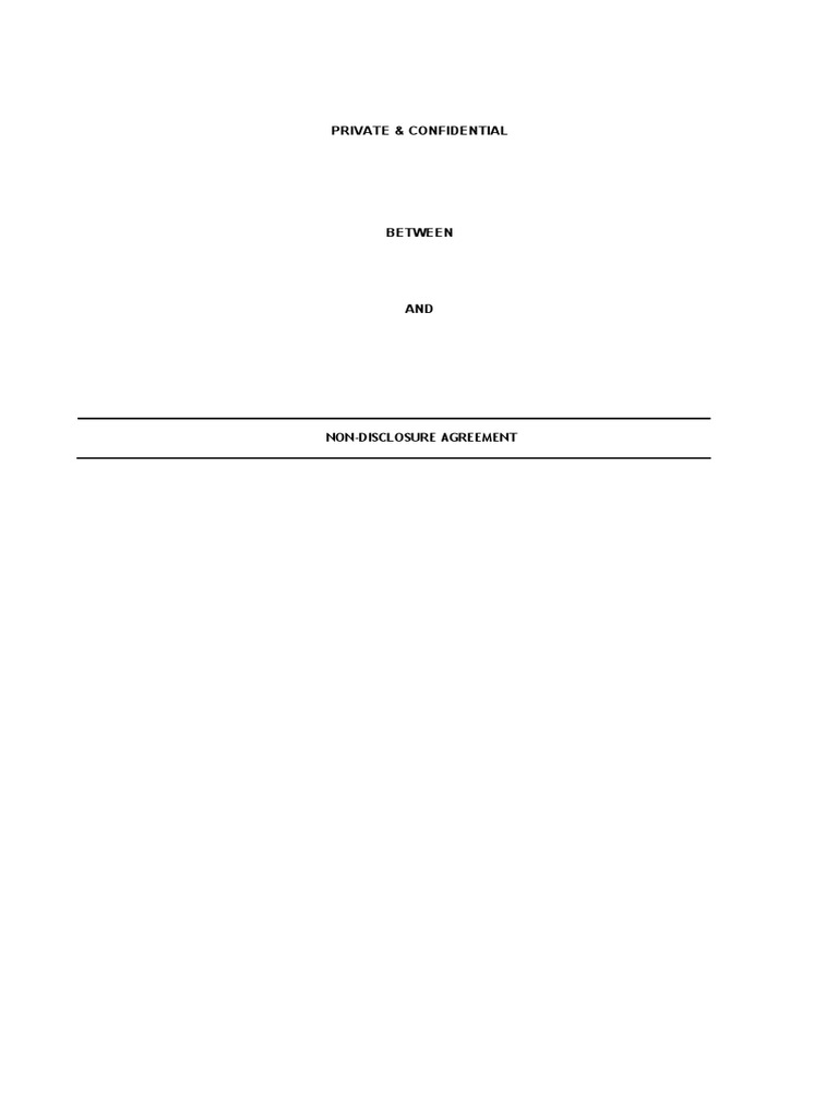 Non Disclosure Agreement Template | PDF | Non Disclosure Agreement ...