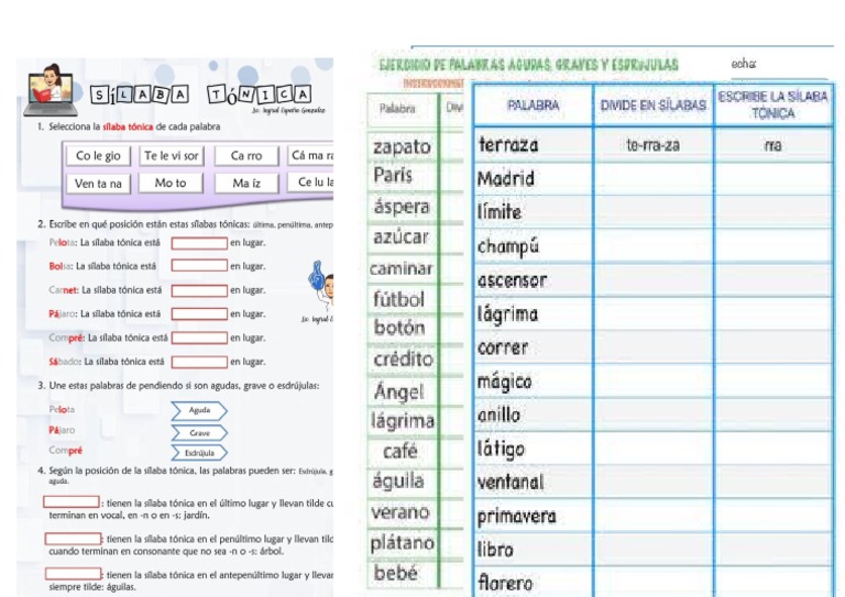 Talleres de La Clasificaciòn de Las Palabras | PDF