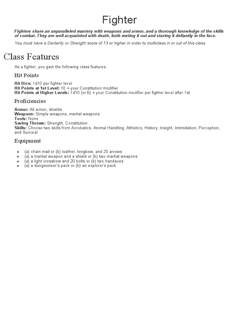 Fighter | PDF | Dungeons & Dragons | Gary Gygax Games