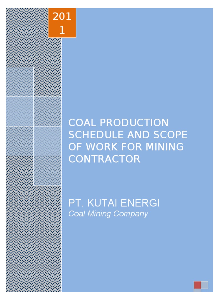 Scope of Work For Mining Contractor & Coal Production Schedule - Rev.1 | PDF | Coal Mining | Mining