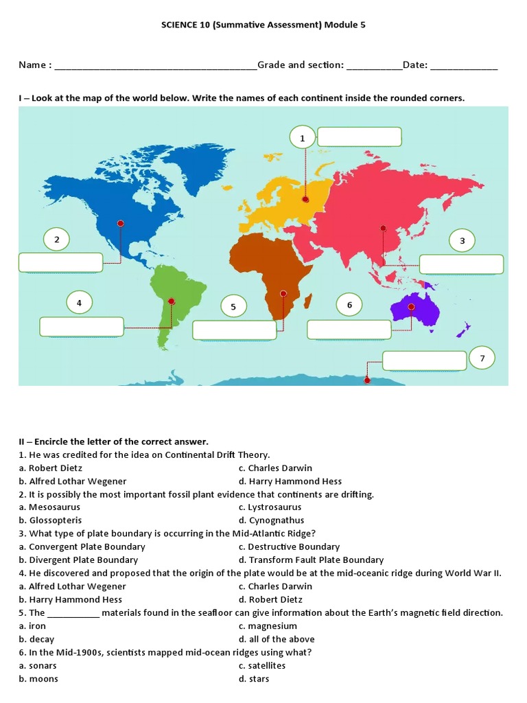 SCIENCE 10 Module 5 Summative Assessment Quarter1 | Download Free PDF ...