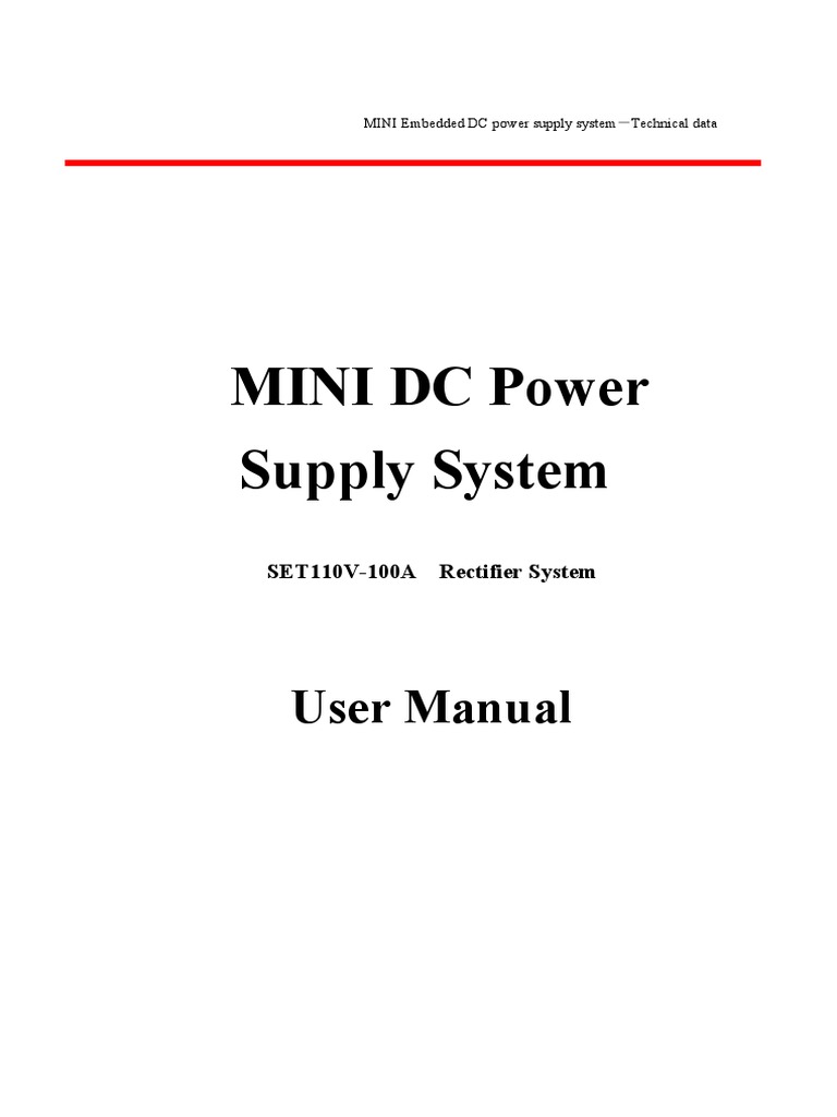110V 100A Rectifier System User Manual - SETEC Power | PDF | Power Supply | Rectifier