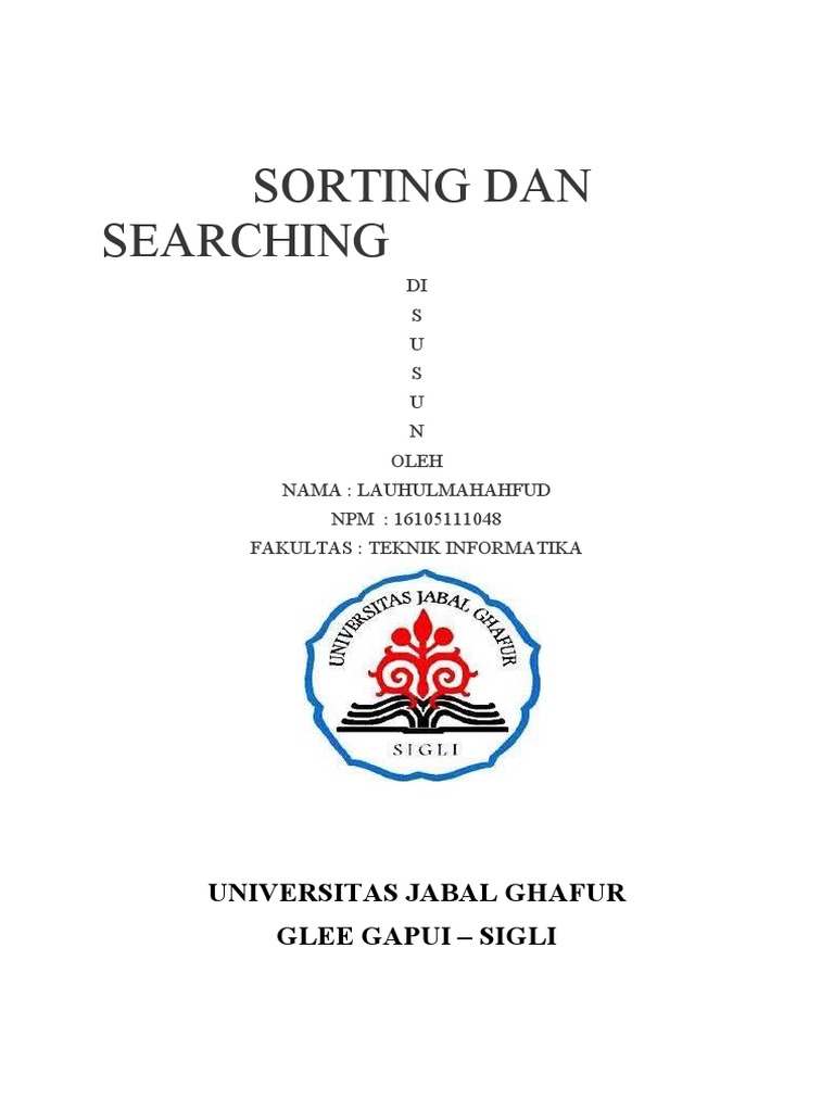 Algoritma Sorting dan Searching Data | PDF