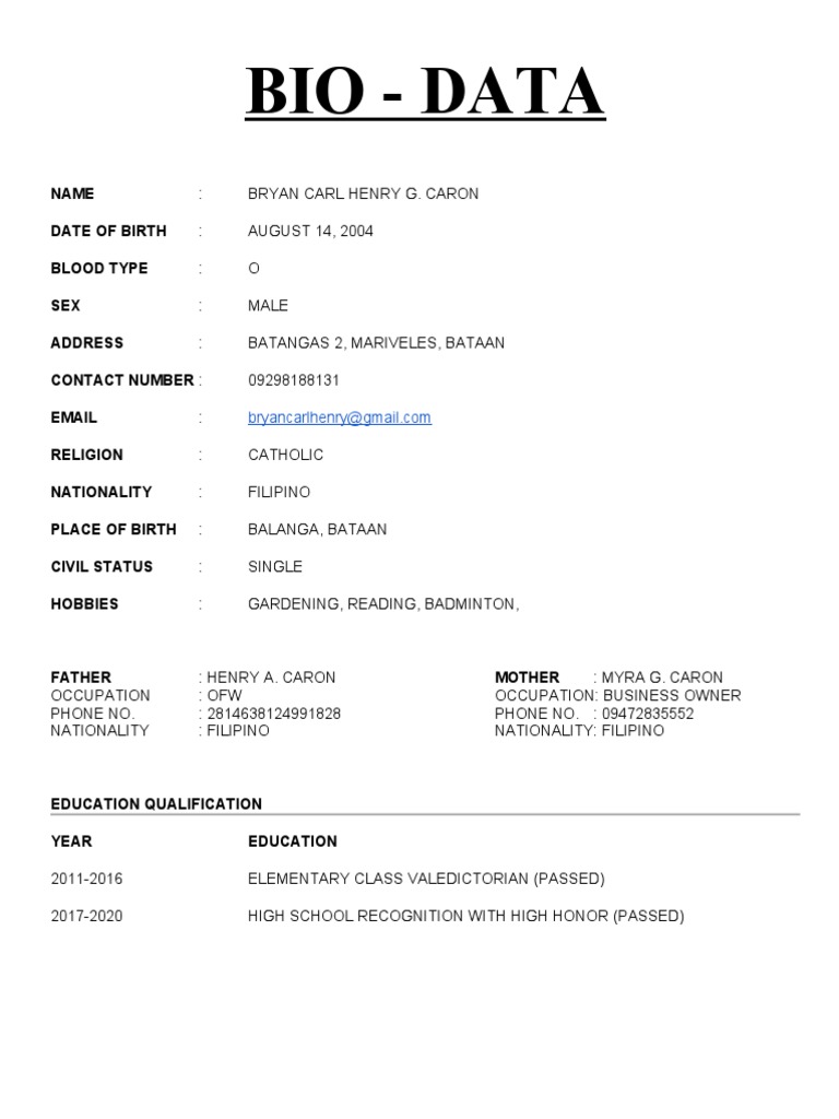 biodata | PDF