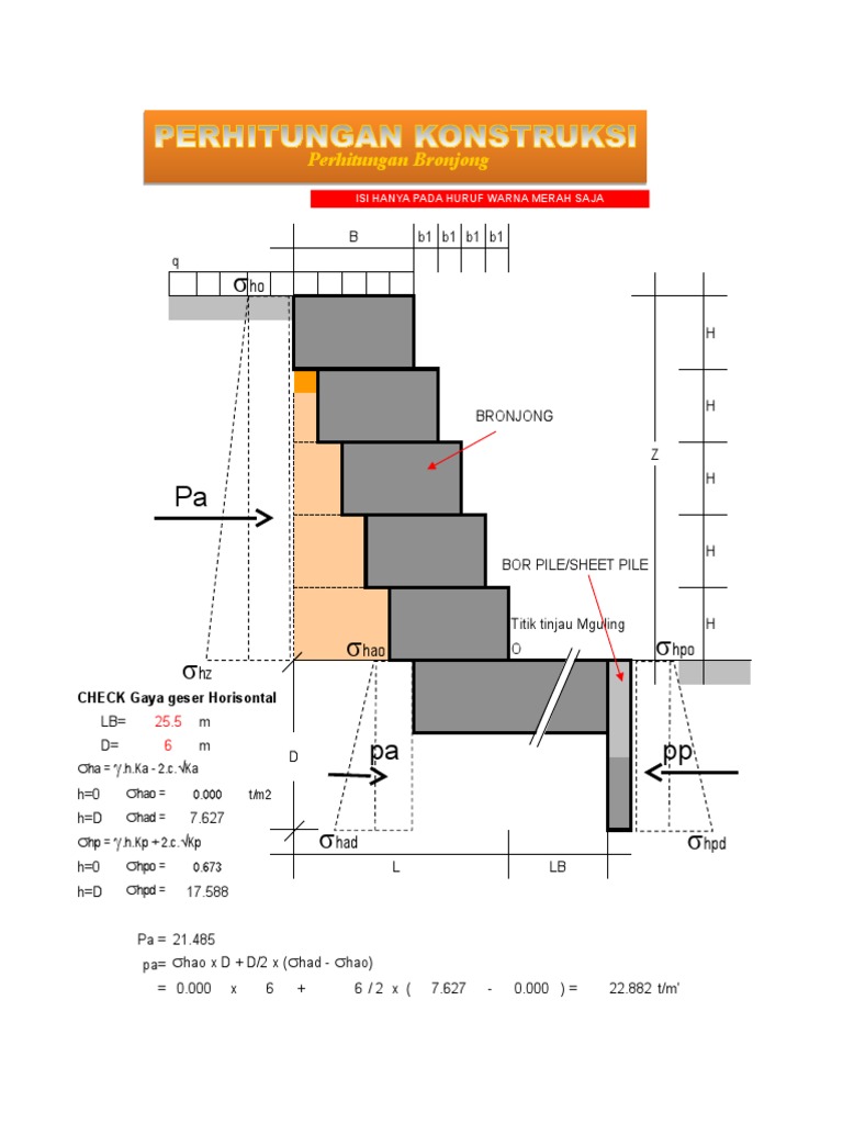 Perhitungan - Bronjong | PDF