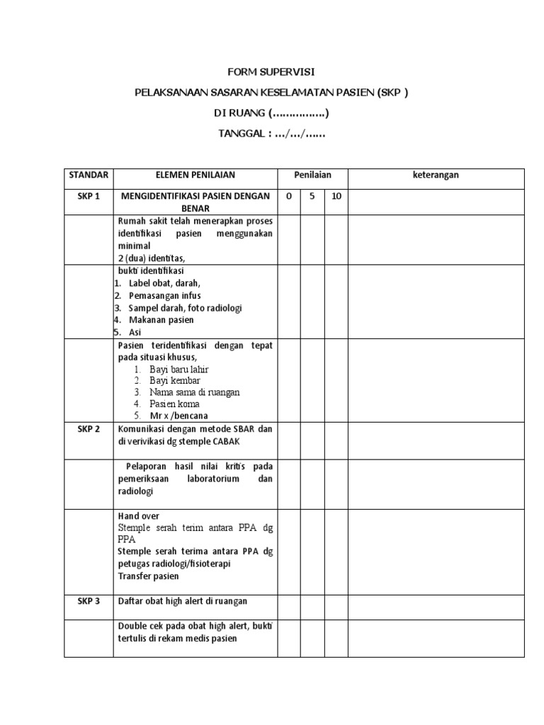 FORM SUPERVISI SKP 2023 | PDF