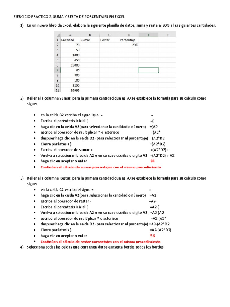 EJERCICIO PRACTICO 2 Excel | PDF | Microsoft Excel | Multiplicación