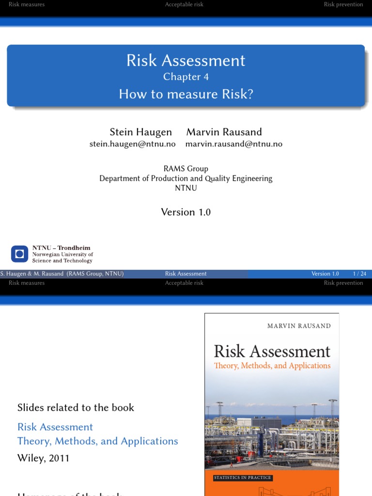 Ch4 Risk Metric | PDF | Risk Assessment | Risk