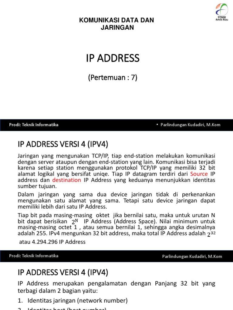 Panduan Lengkap IP Address IPv4 dan Kelasnya | PDF