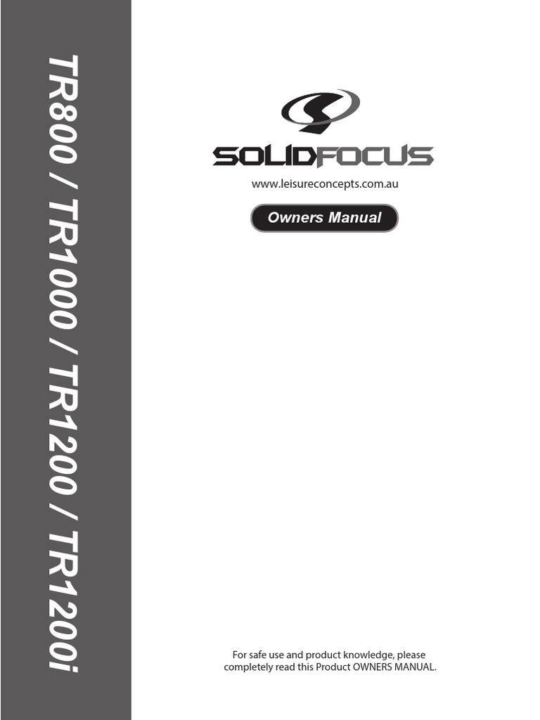 Owners Manual for TR800/TR1000/TR1200 Treadmills | PDF | Recreation ...