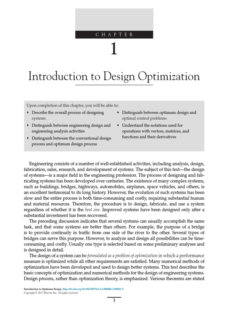 Chapter 1 Introduction To Design Optimization - 2017 - Introduction To Optimum Design Fourth ...