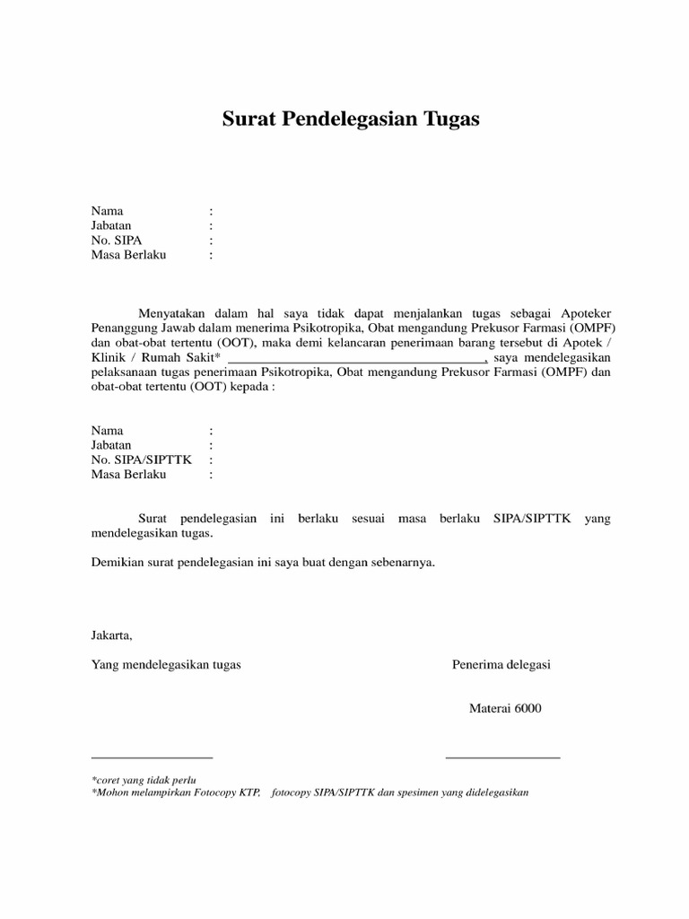 Form Delegasi | PDF