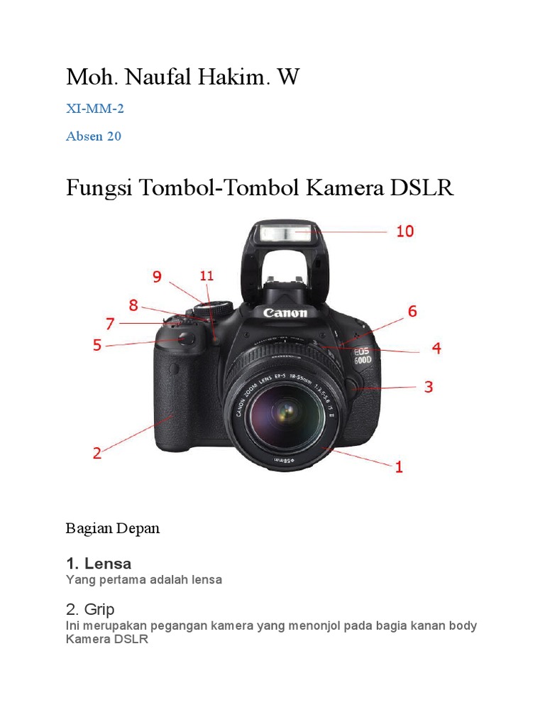 Fungsi Tombol-Tombol Kamera DSLR | PDF