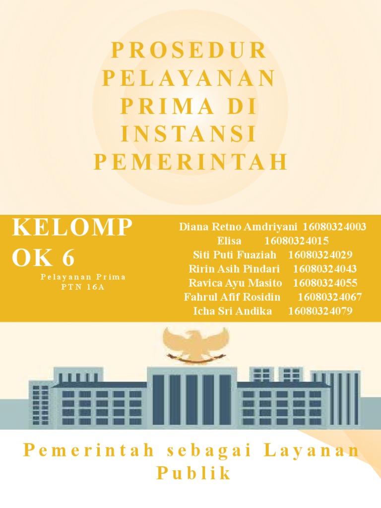 Layanan Prima Bidang Pemerintah | PDF