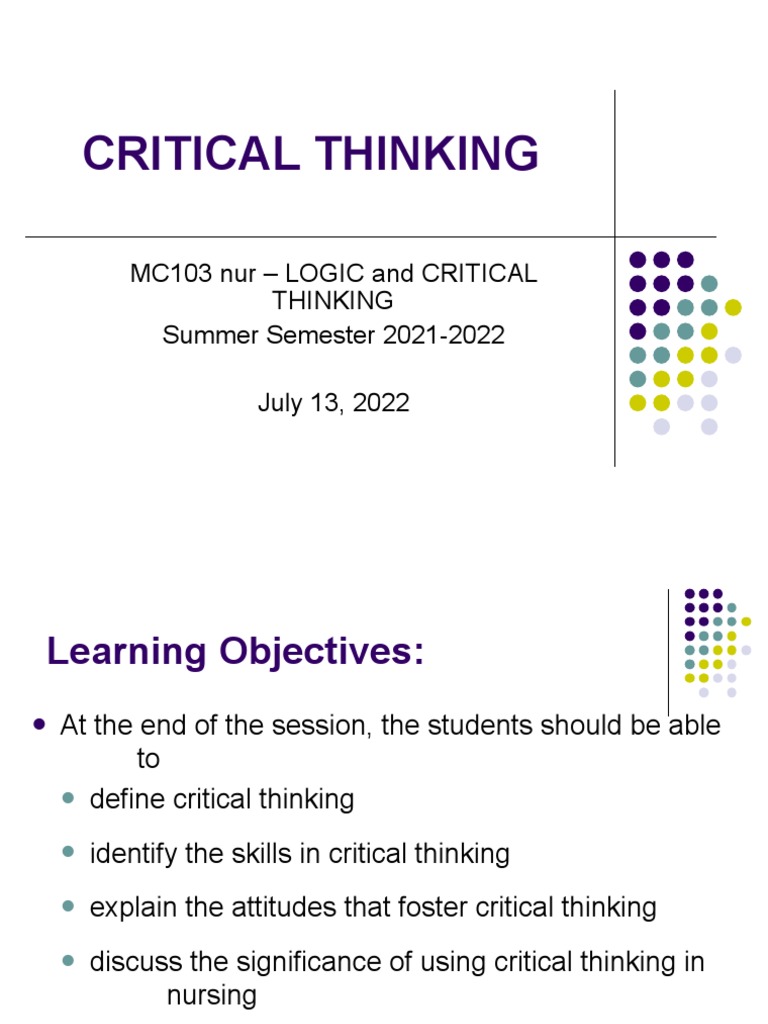 Critical Thinking | Download Free PDF | Critical Thinking | Thought