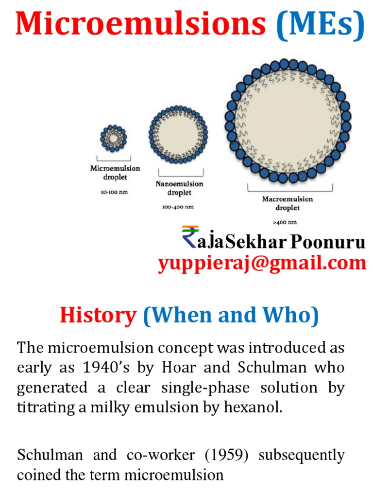 Microemulsions: History, Mechanism, and Applications | PDF | Emulsion ...