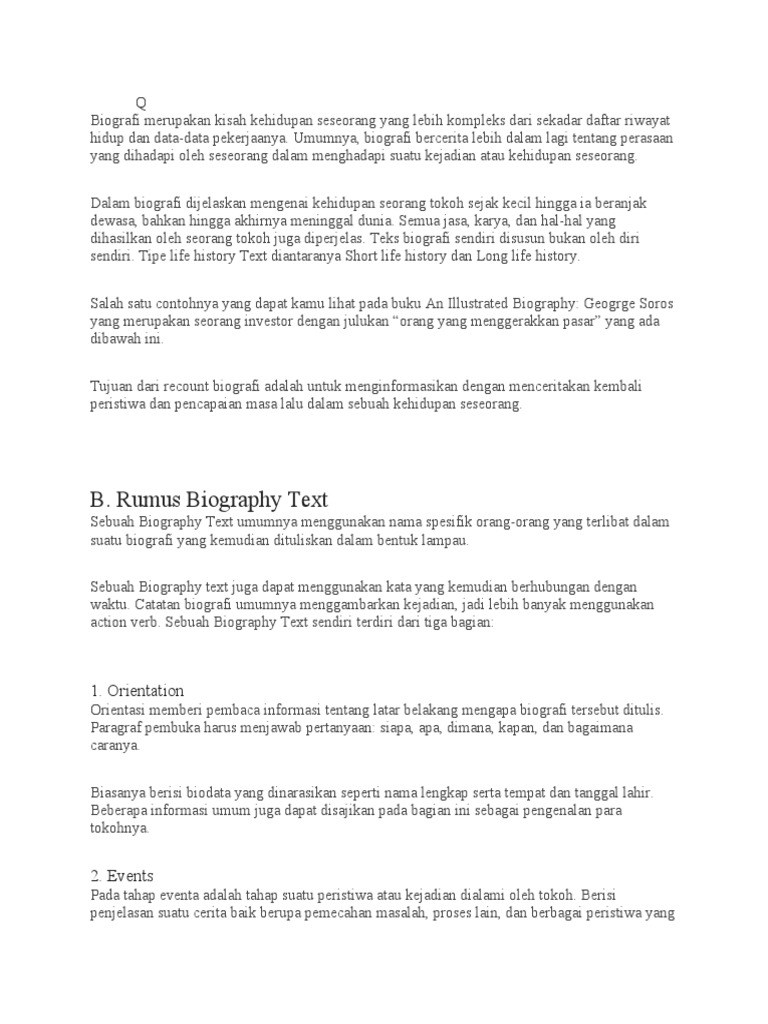 Biografi Merupakan Kisah Kehidupan Seseorang Yang Lebih Kompleks Dari