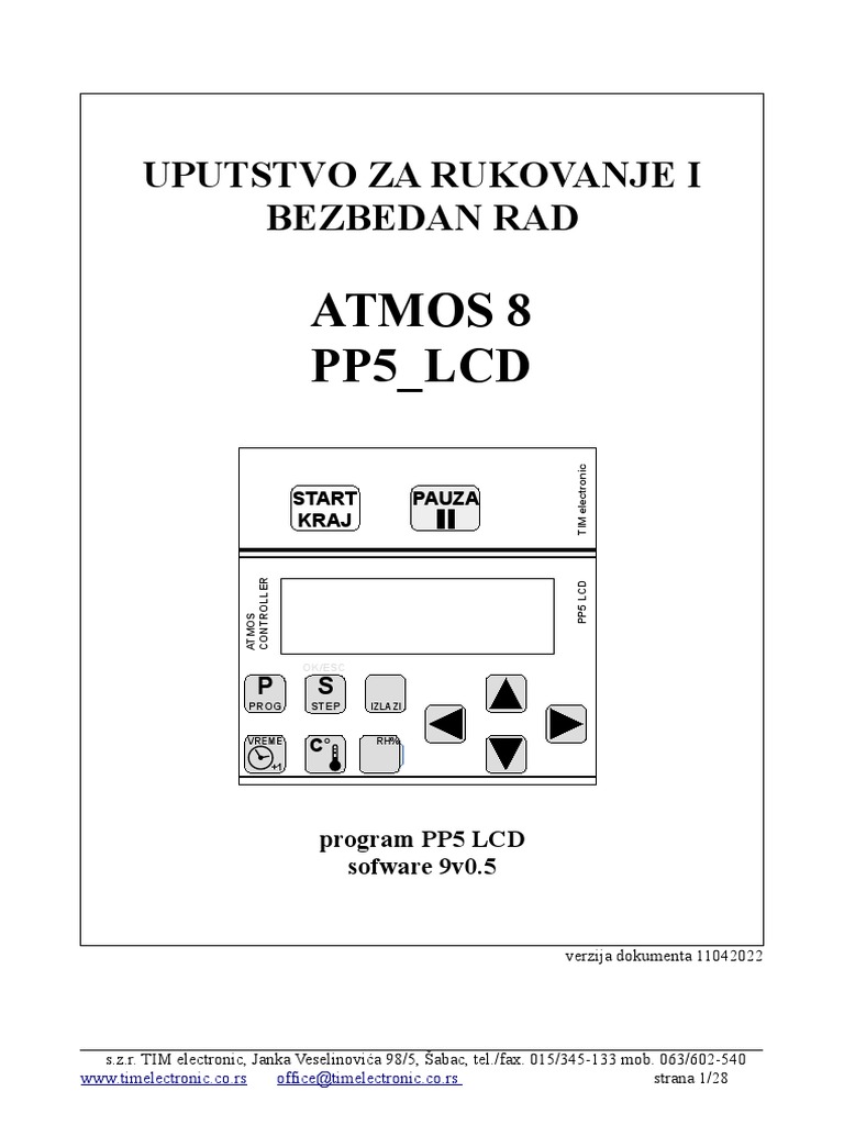 Uputstvo Za Rukovanje Atmos PP5 LCD | PDF