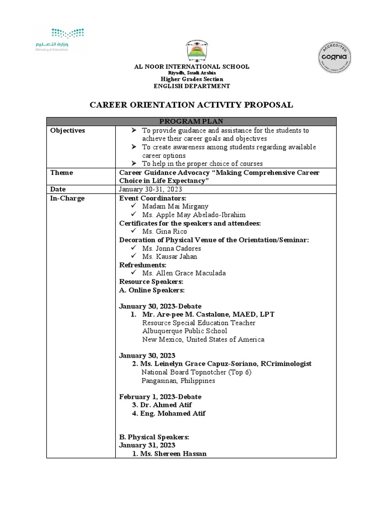 Career Orientation Program 2023 | PDF | Bachelor's Degree | Academic Degree