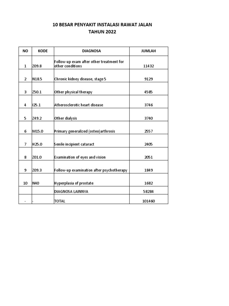 10 Besar Penyakit Dan Rujukan Rawat Jalan | PDF